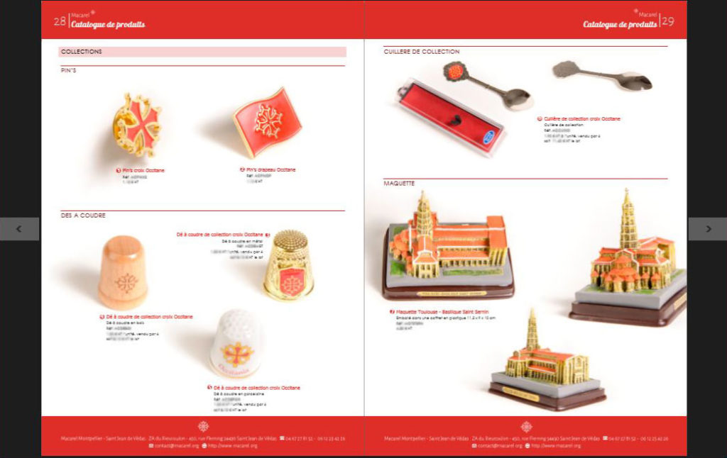 Réalisation d'un catalogue de produits pour Macarel - Les 2 Frangines